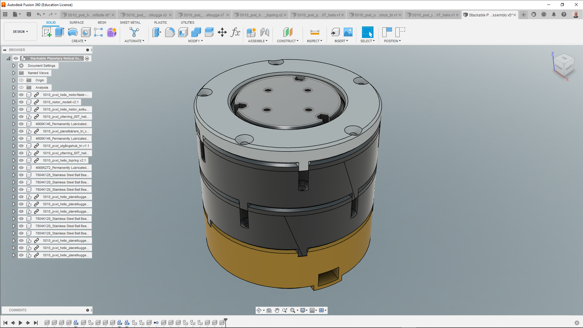 Stackable Planetary Helical Gearbox for brushless 5010 motor por NiH ...
