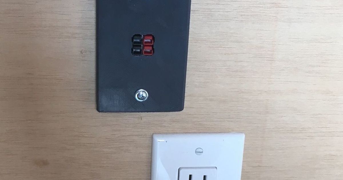 Anderson/Powerpole wall plate - single 2x2 box by taxilian | Download ...