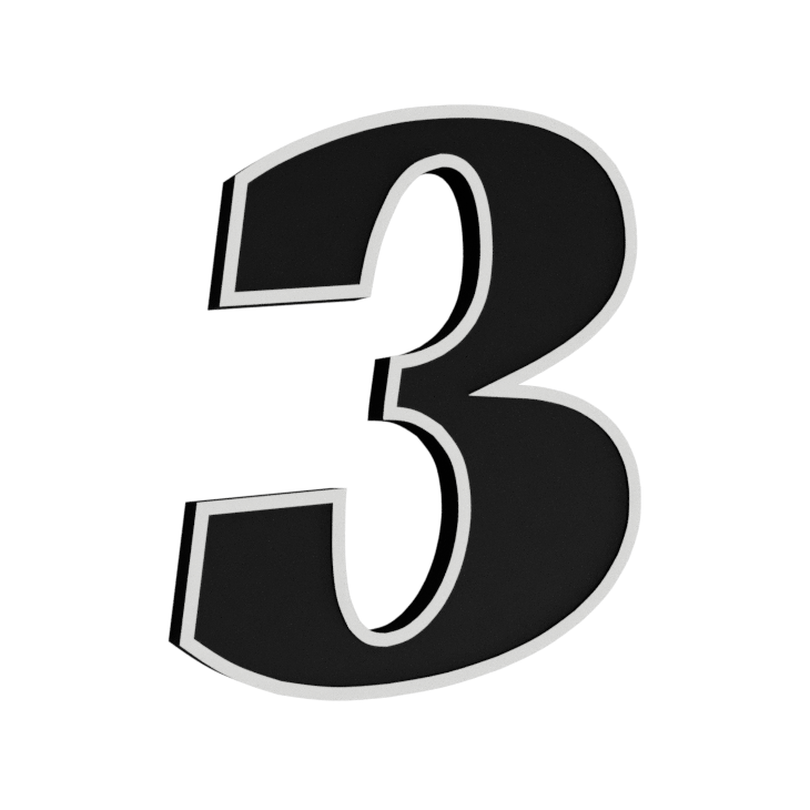 V2 House Number 3 - 180mm by Lannix 3D | Download free STL model ...