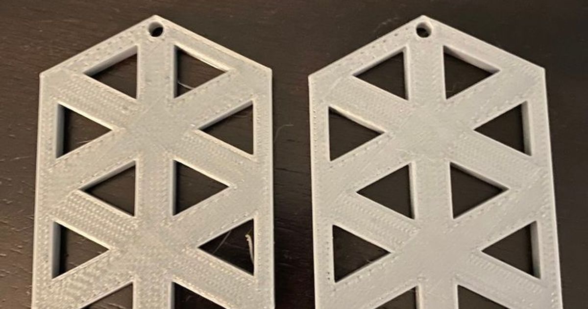 Triangle Pattern Design Earrings by jchun | Download free STL model ...