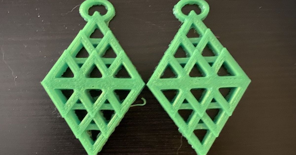 Triangle Pattern Earrings by jchun | Download free STL model ...