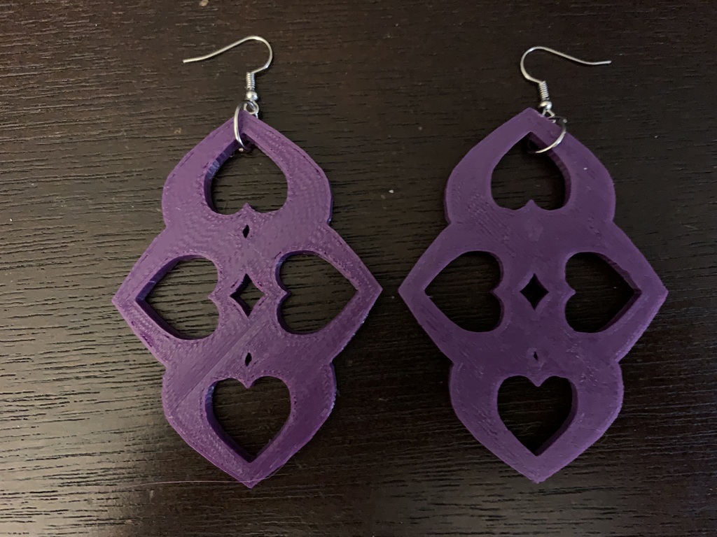 Heart Pattern Earrings Pair by jchun | Download free STL model | Printables.com