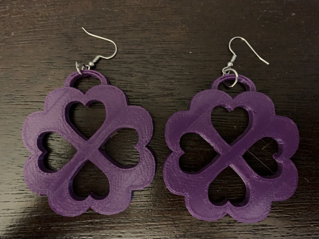 Heart Pattern Earrings Pair by jchun | Download free STL model | Printables.com