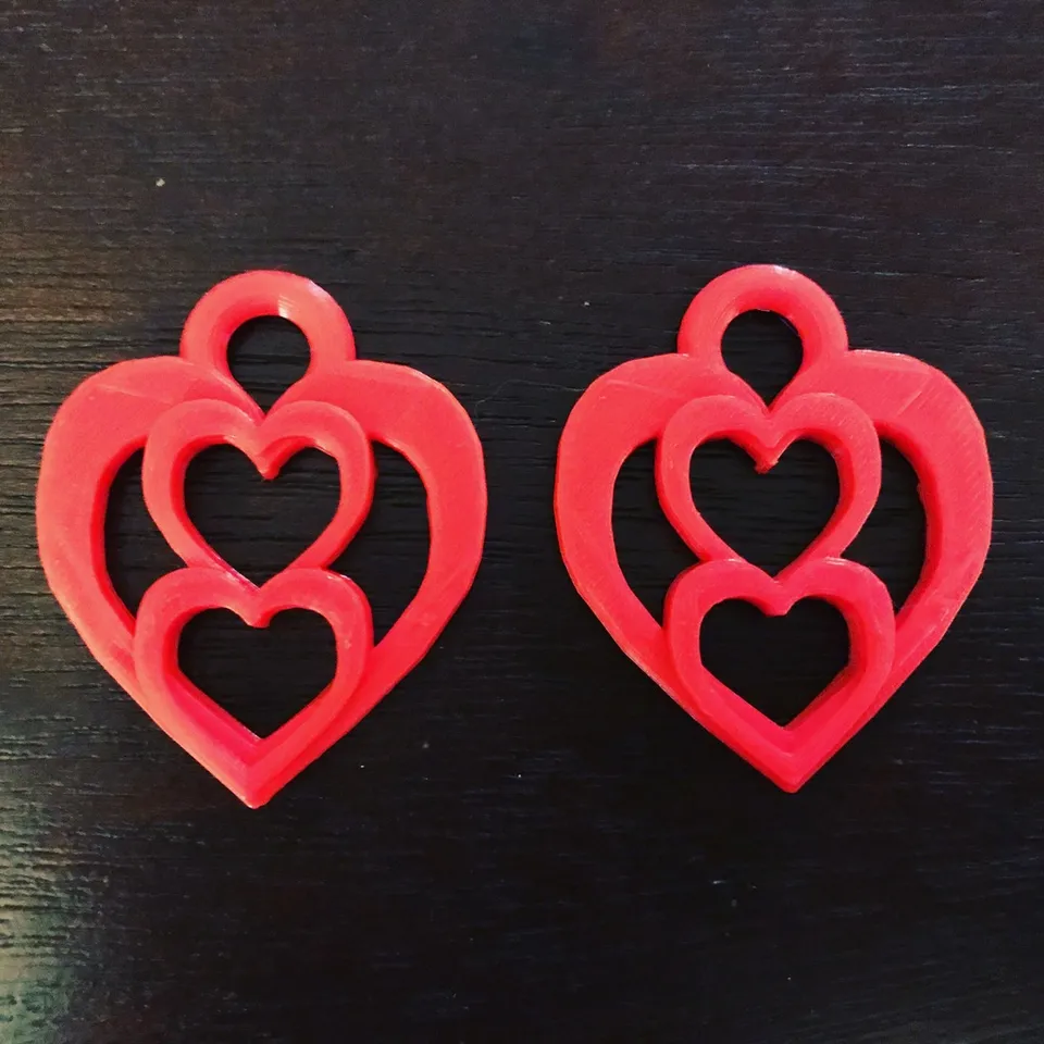 Heart Earrings by jchun | Download free STL model | Printables.com