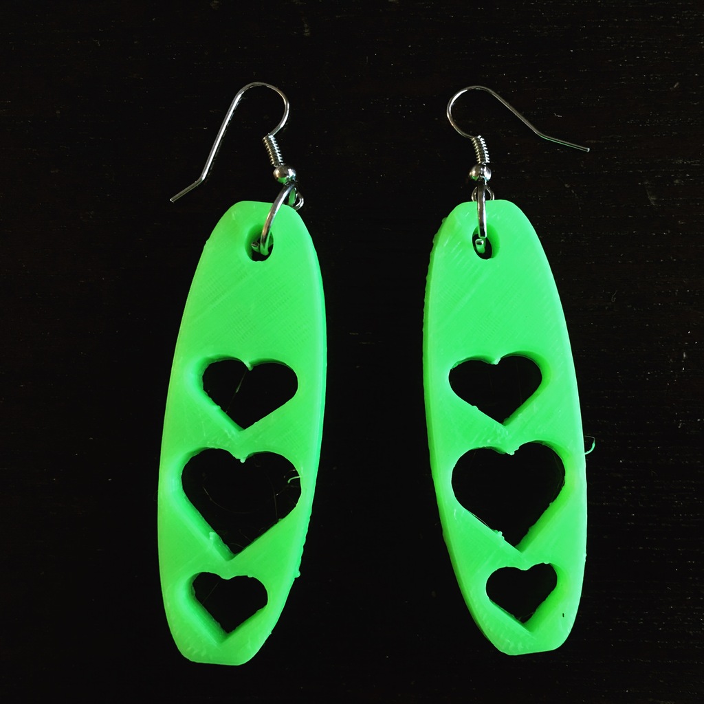 Three Heart Earrings by jchun | Download free STL model | Printables.com