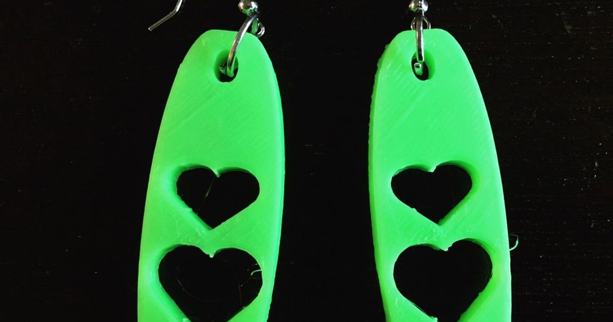 Three Heart Earrings by jchun | Download free STL model | Printables.com