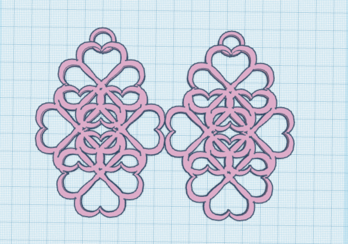 Heart Pattern Earrings by jchun | Download free STL model | Printables.com