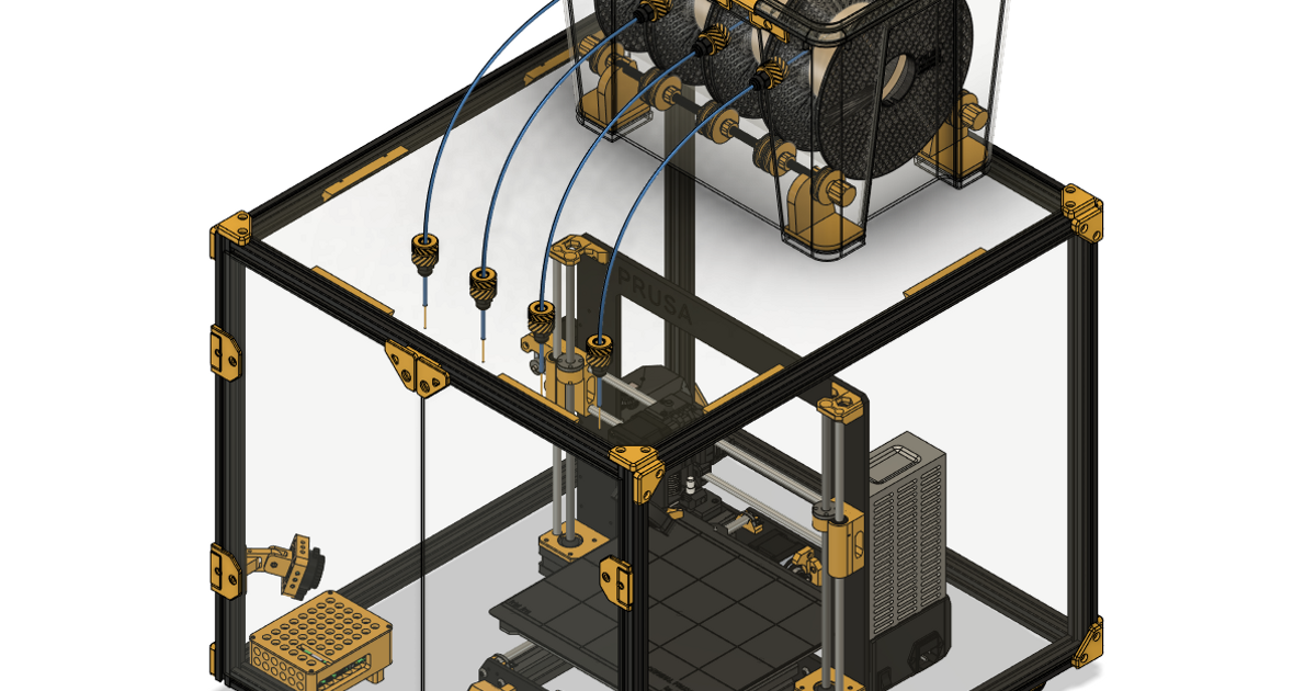 Prusa i3 MK3S+ Enclosure with Rapsberry Pi, HQ Camera and Filament Box ...