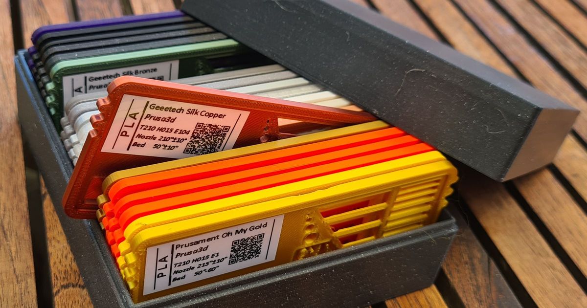 Filament swatch box with lid by rbx;-) | Download free STL model ... Filament swatch box with lid by rbx;-) | Download free STL model ...