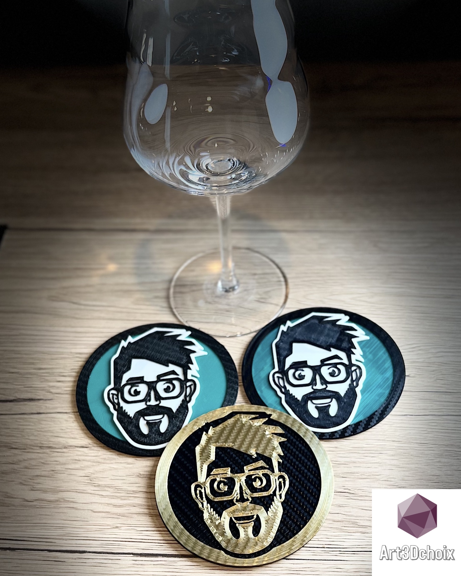 Sous-Bocks, Coaster "POG Carbon CoBen" dessous de verre Full Carbone by ...