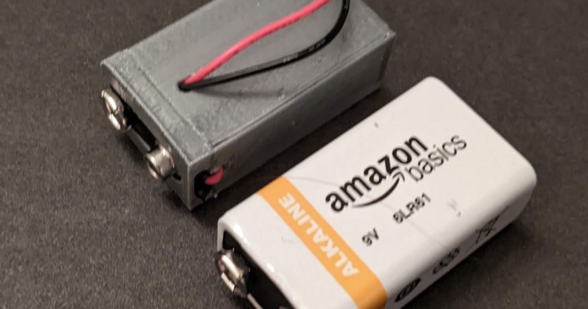 9V battery shaped 9V batter clip holder by MakerBlock | Download free ...