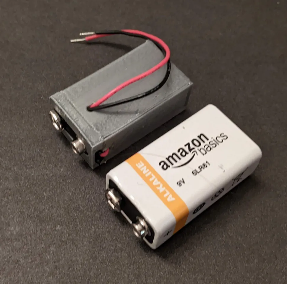 9V battery shaped 9V batter clip holder by MakerBlock | Download free ...