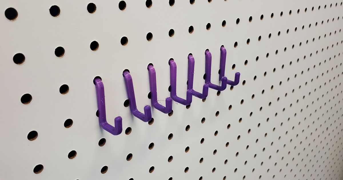 A Simple Peg Board Hook by JC Custom Designs | Download free STL model | Printables.com