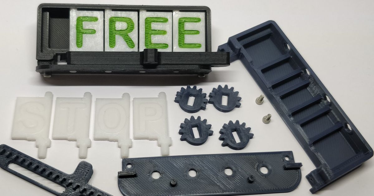 Mechanical flip sign FREE / STOP by Hisfantor | Download free STL model ...