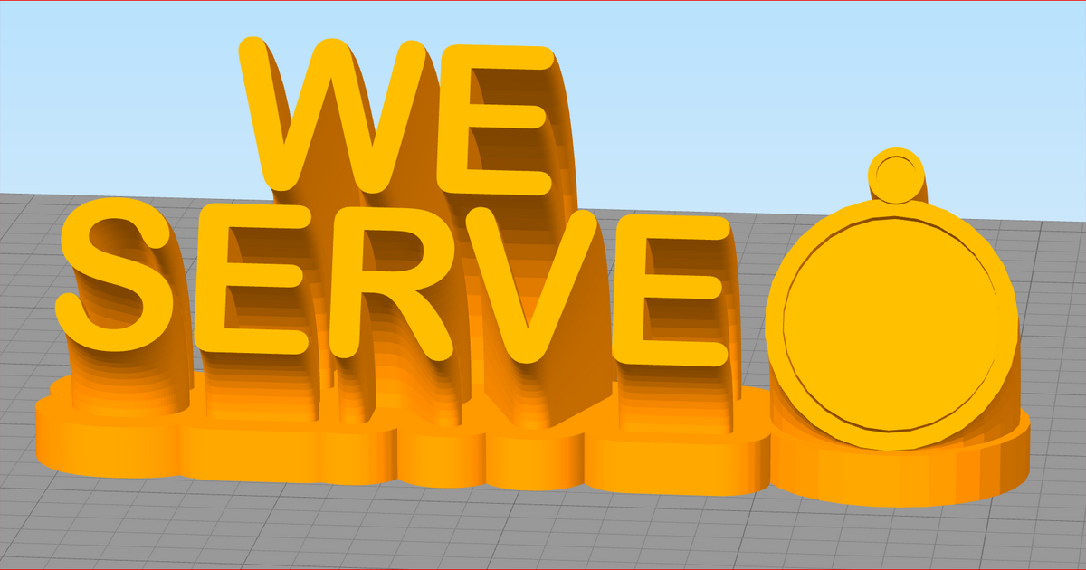 We Serve - extruded by Cleon R. | Download free STL model | Printables.com
