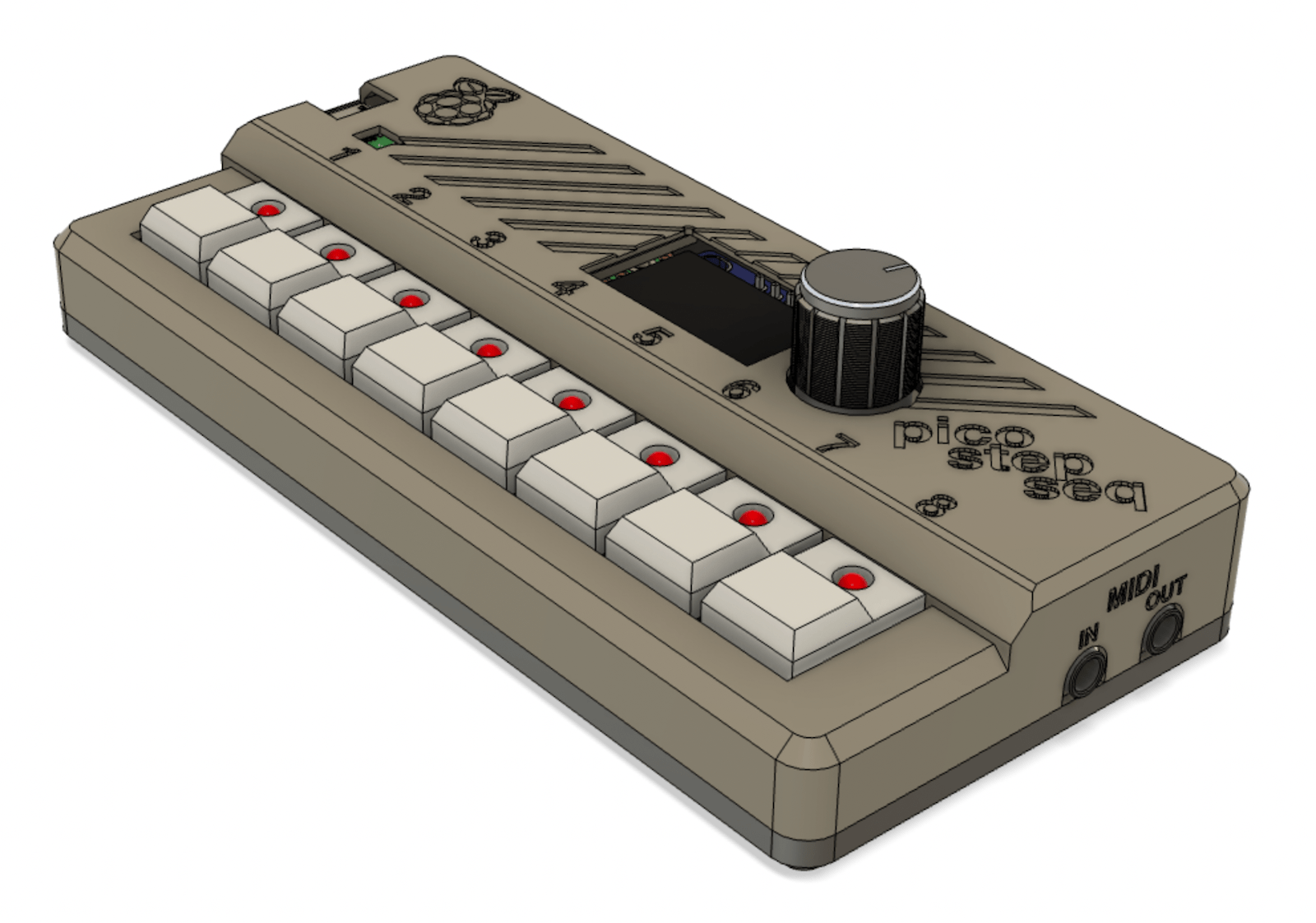 PicoStepSeq: MIDI Step Sequencer w/ Raspberry Pi Pico by todbot | Download free STL model ...