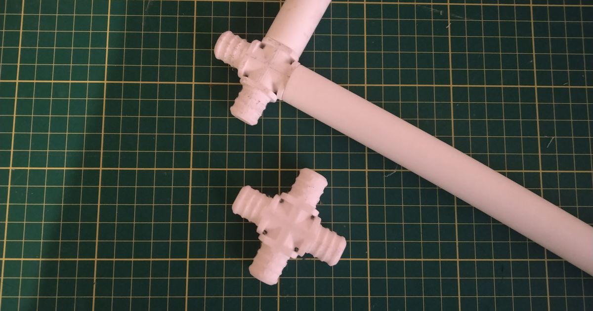 3/4in PEX Pipe Cross Connector by Capellan | Download free STL model ...