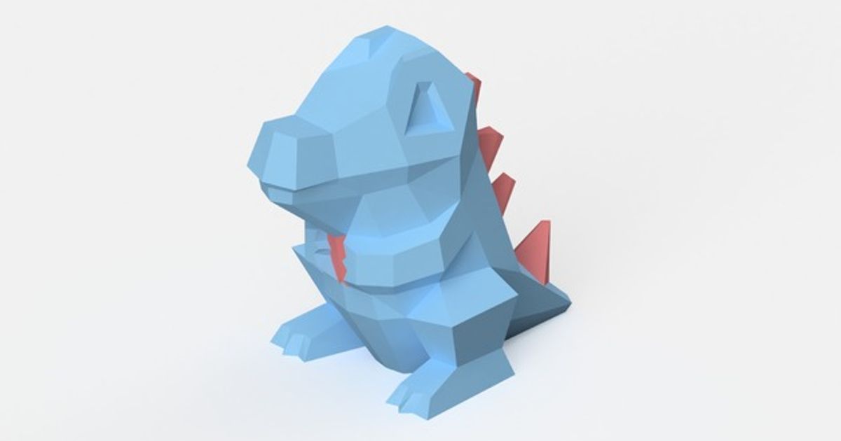 Low-Poly Totodile - Dual Extrusion version by Agustin Arroyo | Download ...
