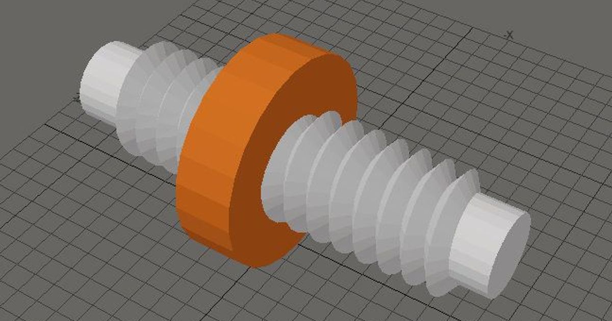 Threaded rod and round nut by Tioh | Download free STL model ...
