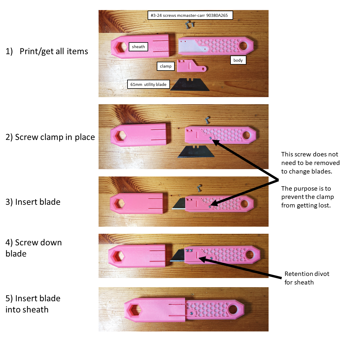 Utility Blade Holder with Snap Sheath by Spicy3d | Download free STL ...