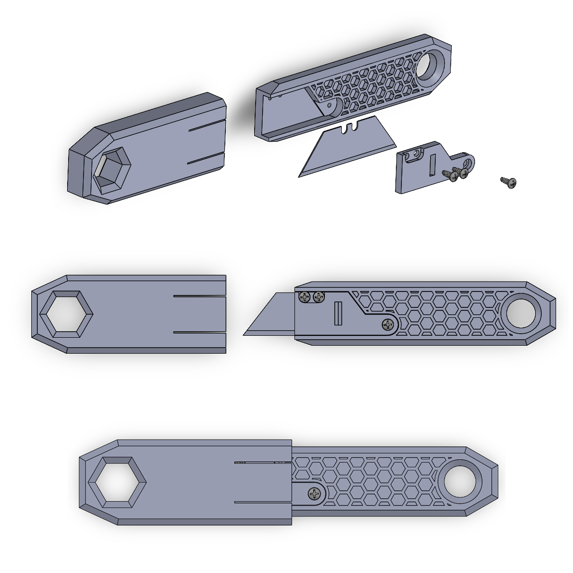 Utility Blade Holder with Snap Sheath by Spicy3d | Download free STL ...