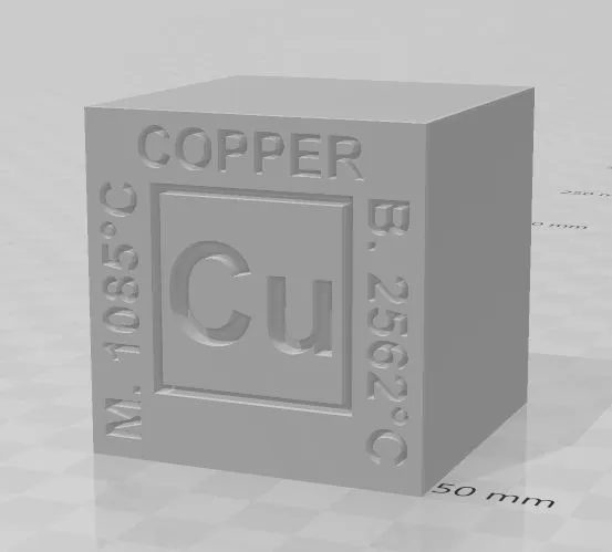 Copper CU elemental cube by DragonAtelier | Download free STL model ...