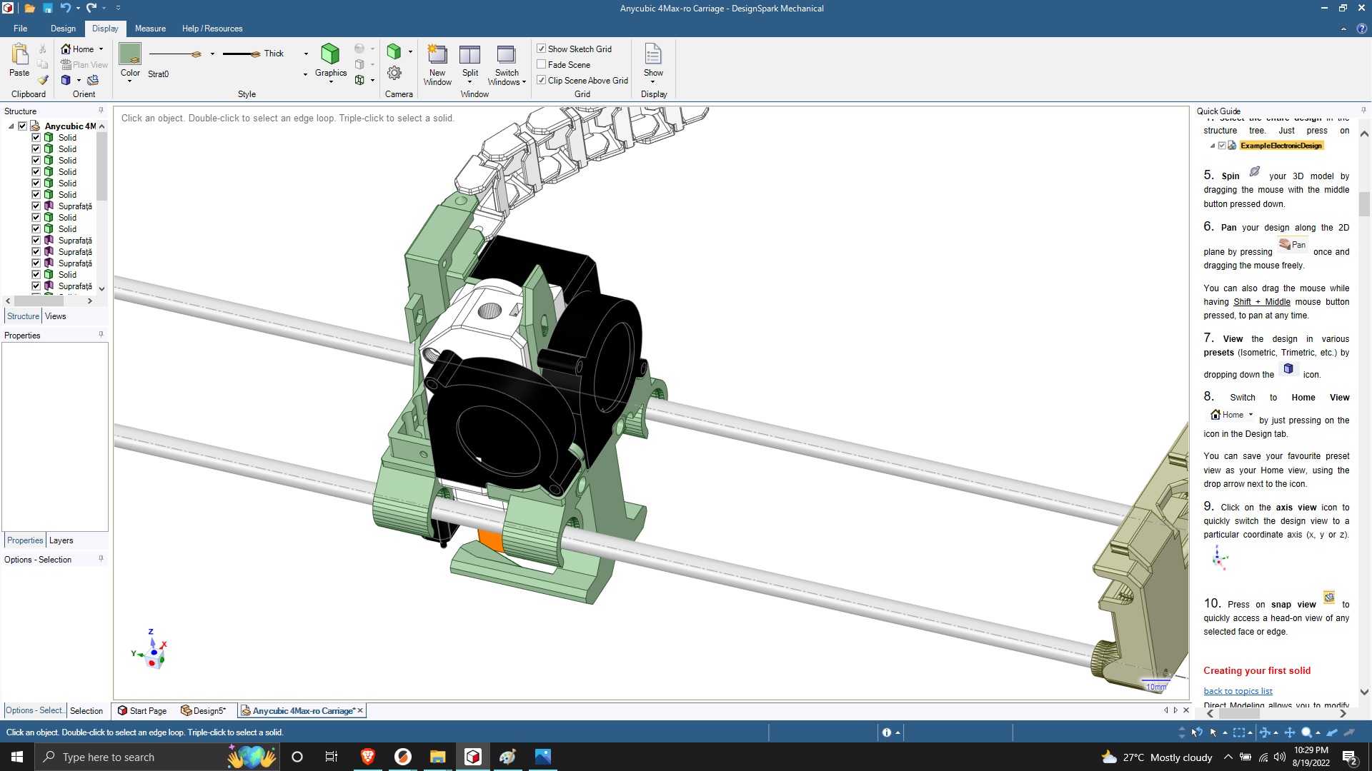Me Creator 2 X Carriage E3dV6 + Volcano + Direct Drive Dual Gear BMG ...