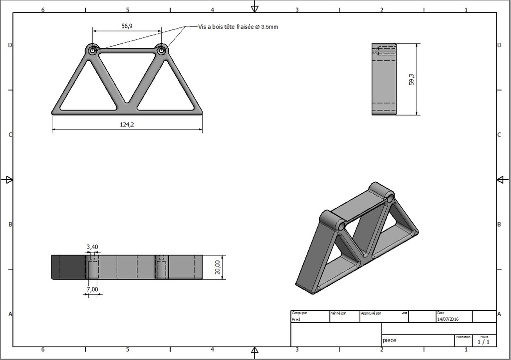 Triangle key holder by Fred.call | Download free STL model | Printables.com