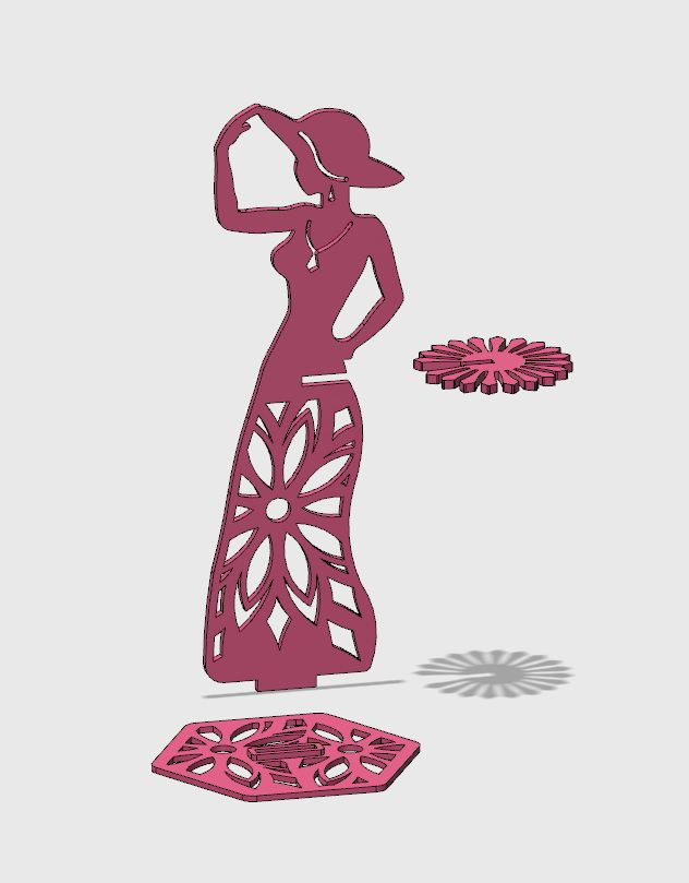 Napkin holder Lady with hat by TanyaAkinora | Download free STL model ...