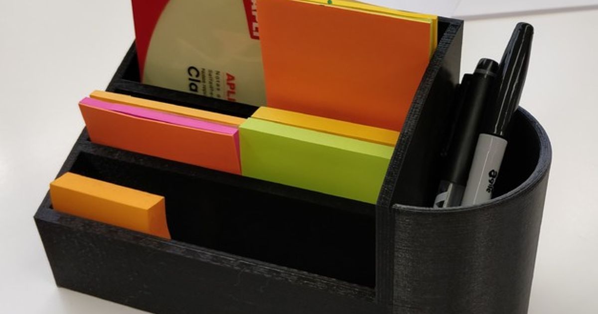 Post-it & pen holder by jsada.xyz | Download free STL model ...