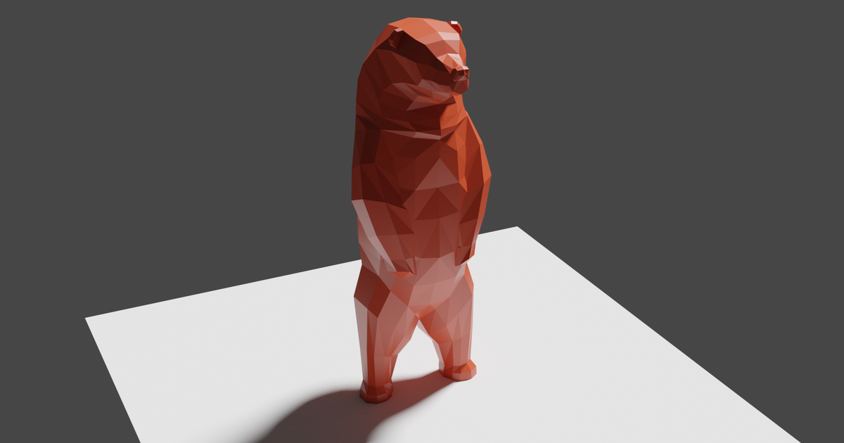 standing low poly bear by I did it wrong | Download free STL model ...