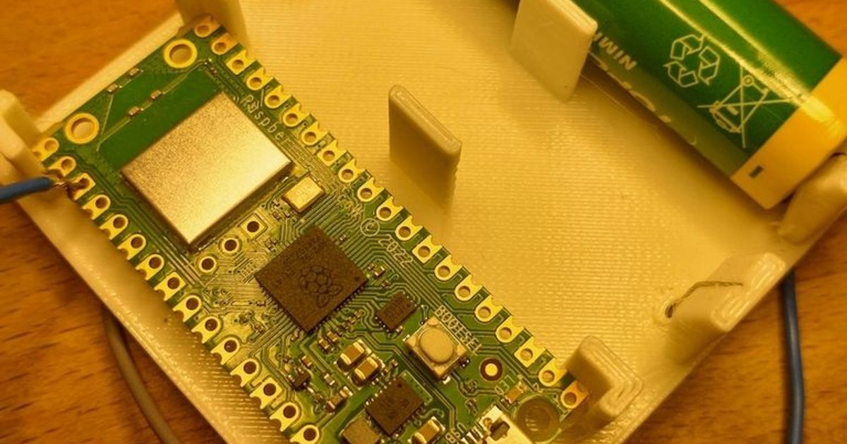 Holder for Raspberry Pi Pico + two AA batteries by hn3000 | Download ...