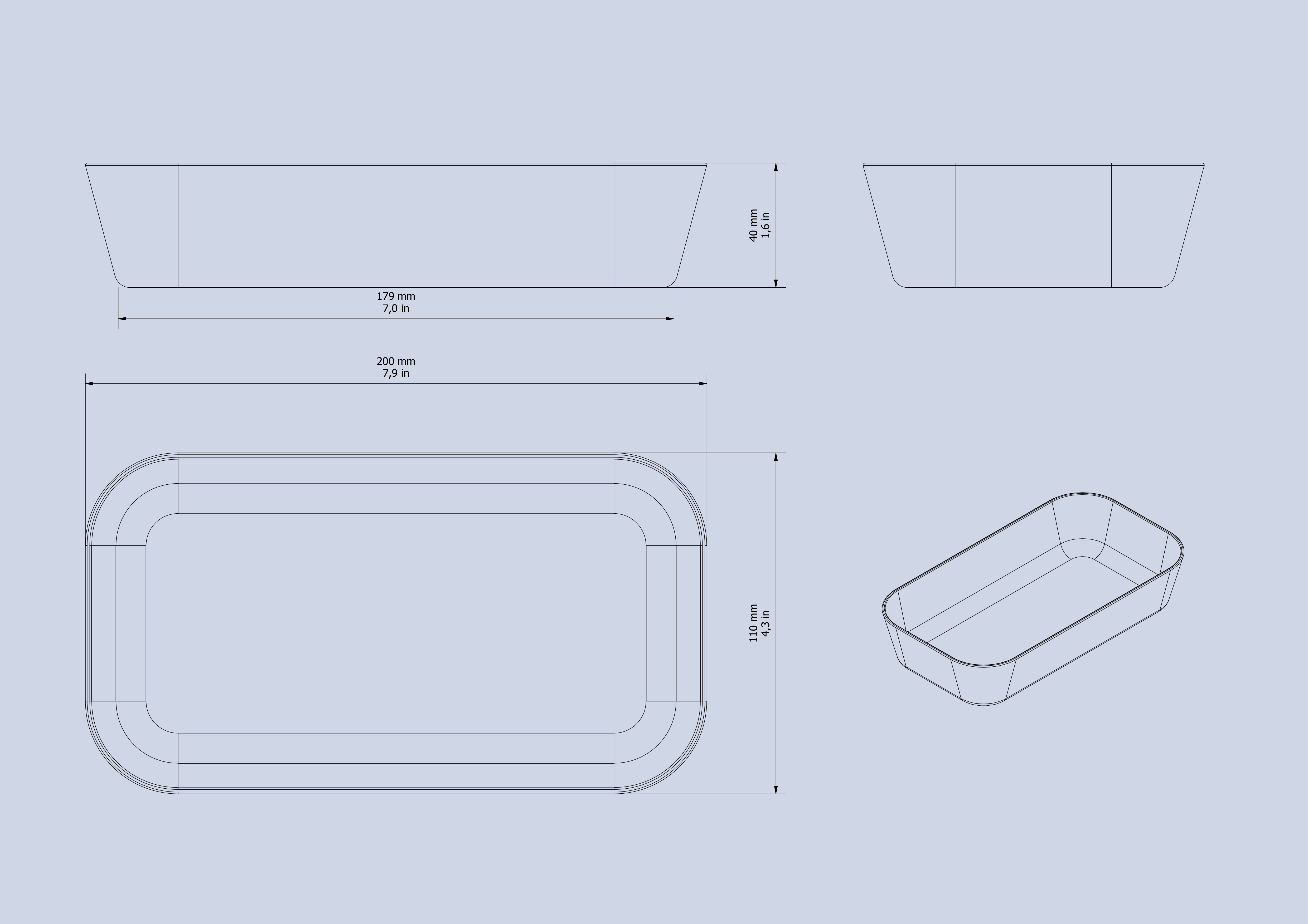 Simple Tray - 200x110x40mm by Chya | Download free STL model ...