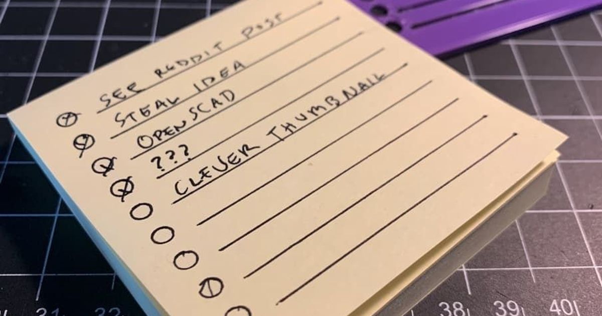Post-It todo list stencil by ParametricFab | Download free STL model ...