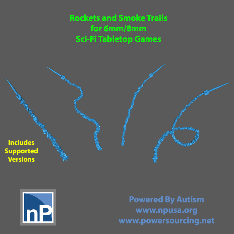 6mm/8mm Rockets and Smoke Trails by np-dev | Download free STL model ...