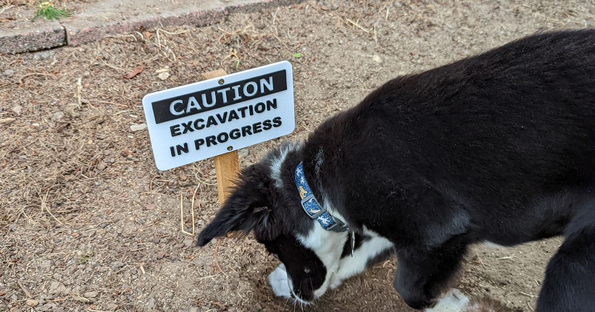 Dog Excavation in Progress Sign by techfreek | Download free STL model ...