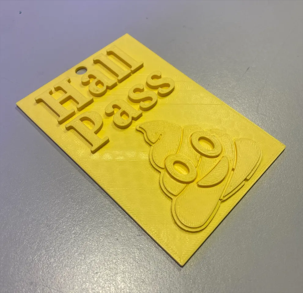 Hall Pass with Poop Emoji by MonsoonJosh3D | Download free STL model ...