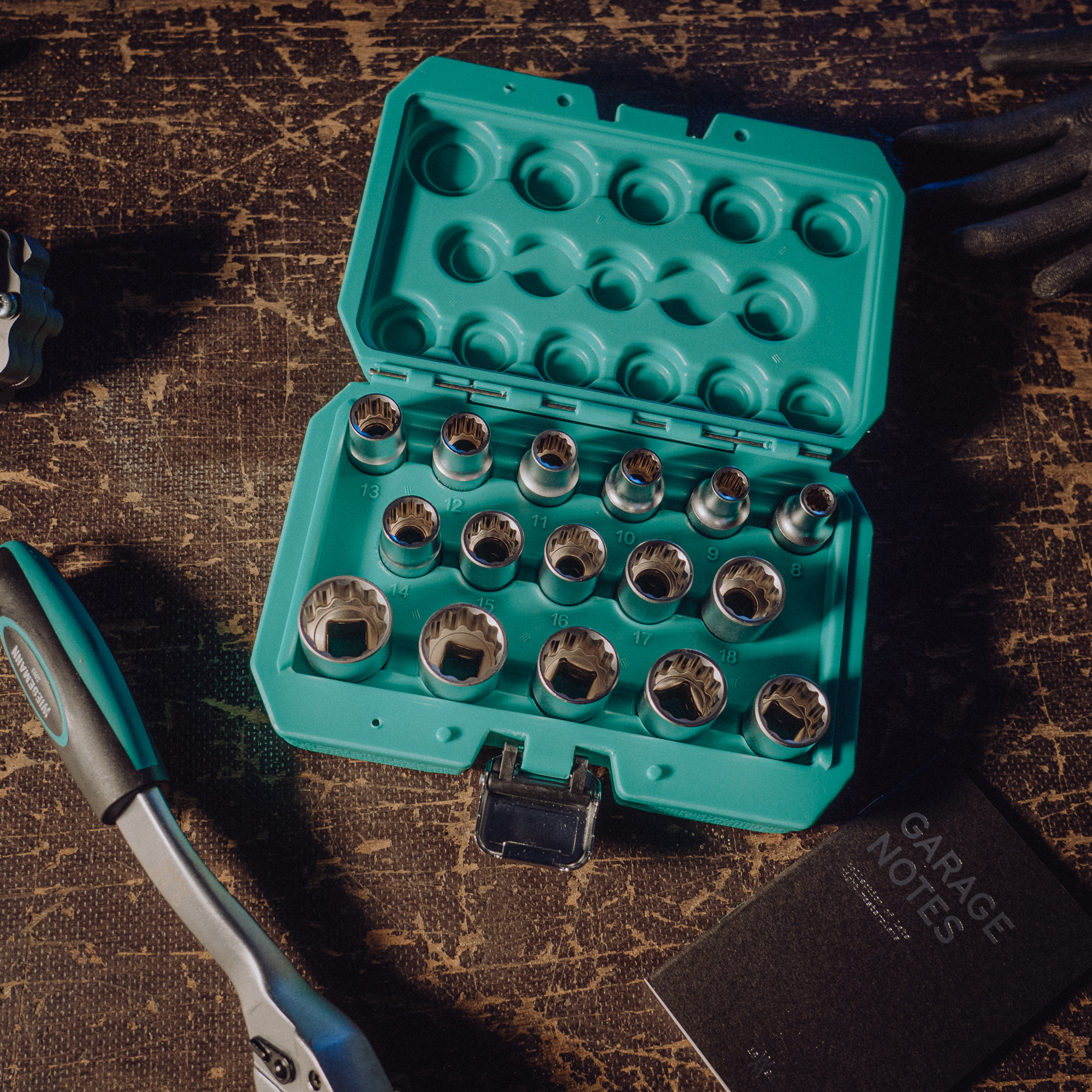 16pcs Socket Set 1/2" Tool Holder 079 I for screws or pegboard by ...