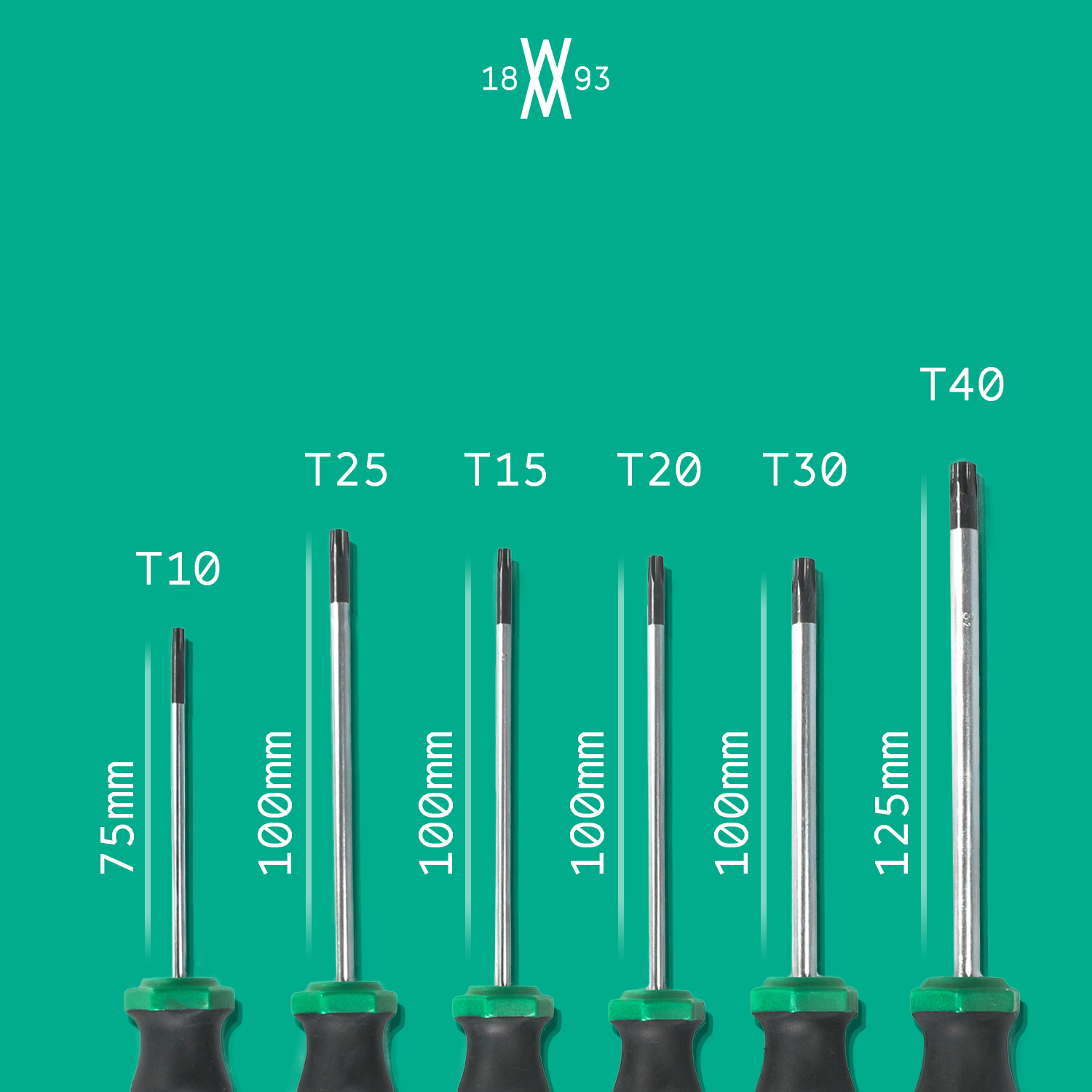 TX Screwdriver Set 6pcs Holder for Wall 058 I for screws or peg board ...