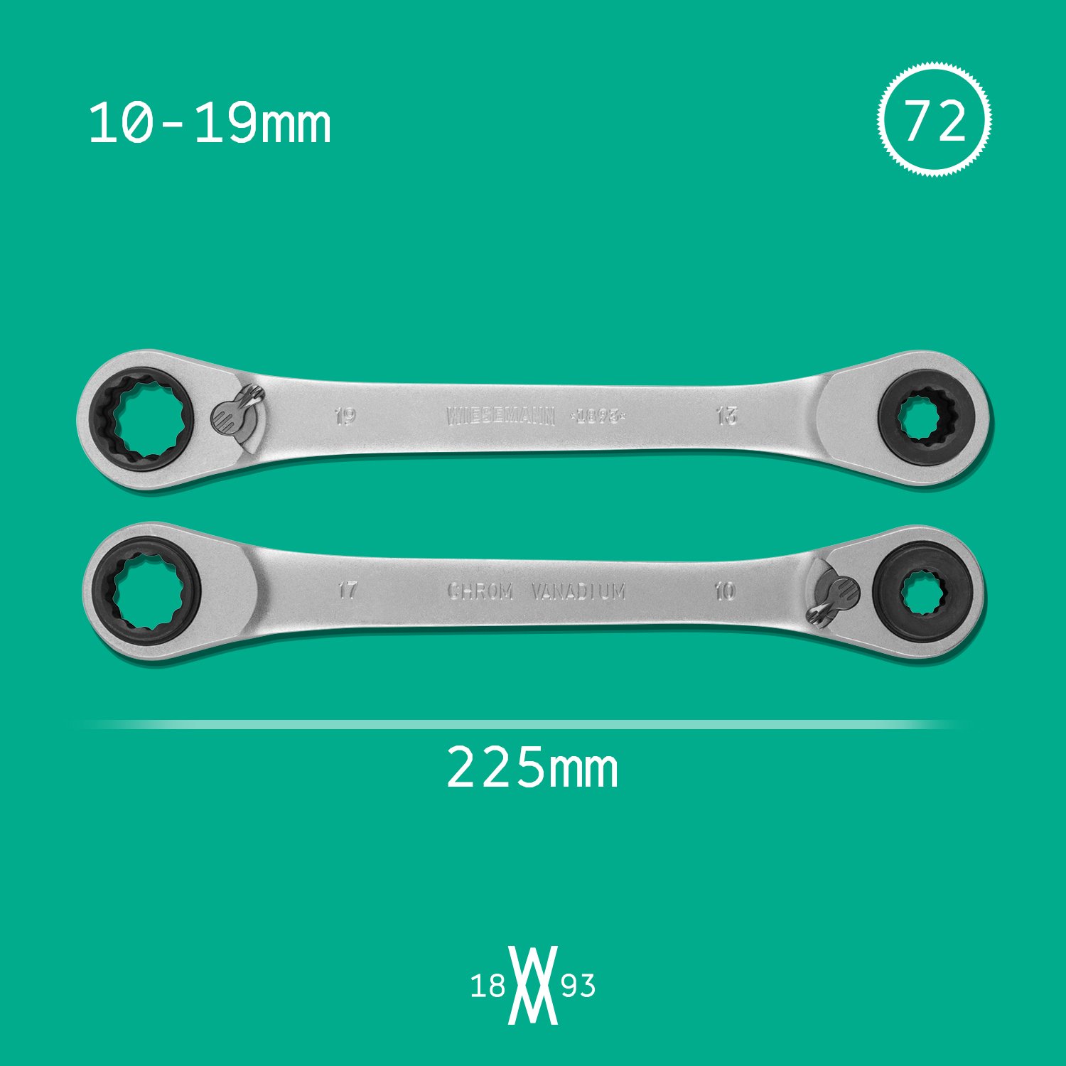 Large 4-in-1 Ratchet Key Holder (10-19mm) 054 I for screws or peg board ...