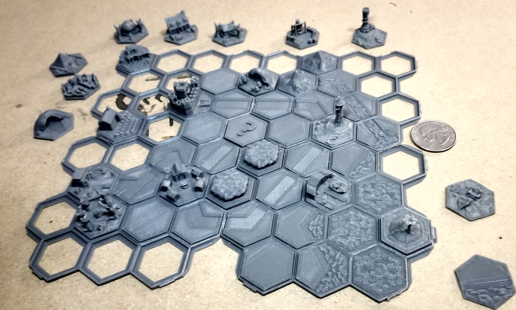 Hex Quest Interlocking Tile Grid by Clay Rade | Download free STL model ...