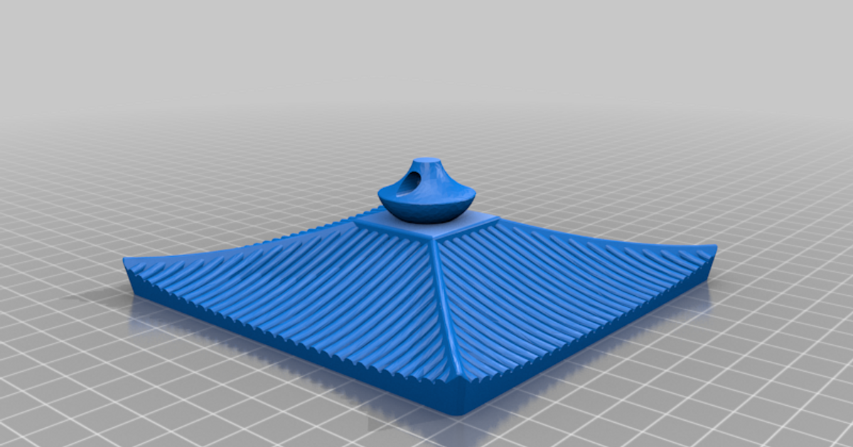 Japanese_Lantern_Top_v2_Large_Hole by manpres2 | Download free STL ...