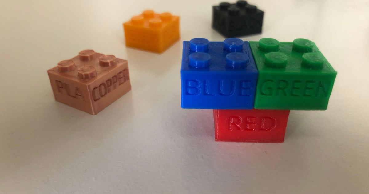 Lego Compatible Filament Sample Bricks by benjamin | Download free STL ...