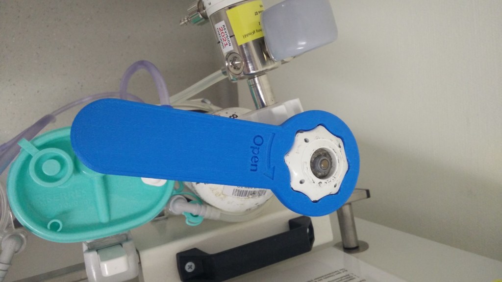 medical gas bottle opener/lever (O2) 52mm knob by Rico | Download free ...