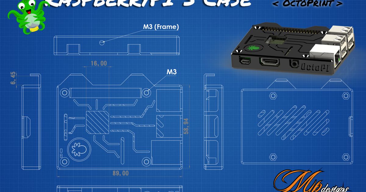 RaspberryPI 3 Case by MP3D | Download free STL model | Printables.com