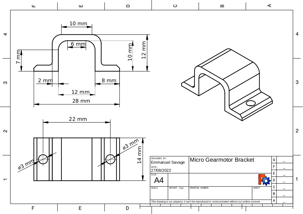 Micro Gearmotor Mounting Bracket by savagecx | Download free STL model ...