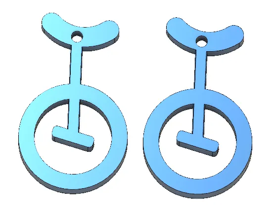 Unicycle earrings by ClarasLittleArtworks | Download free STL model ...