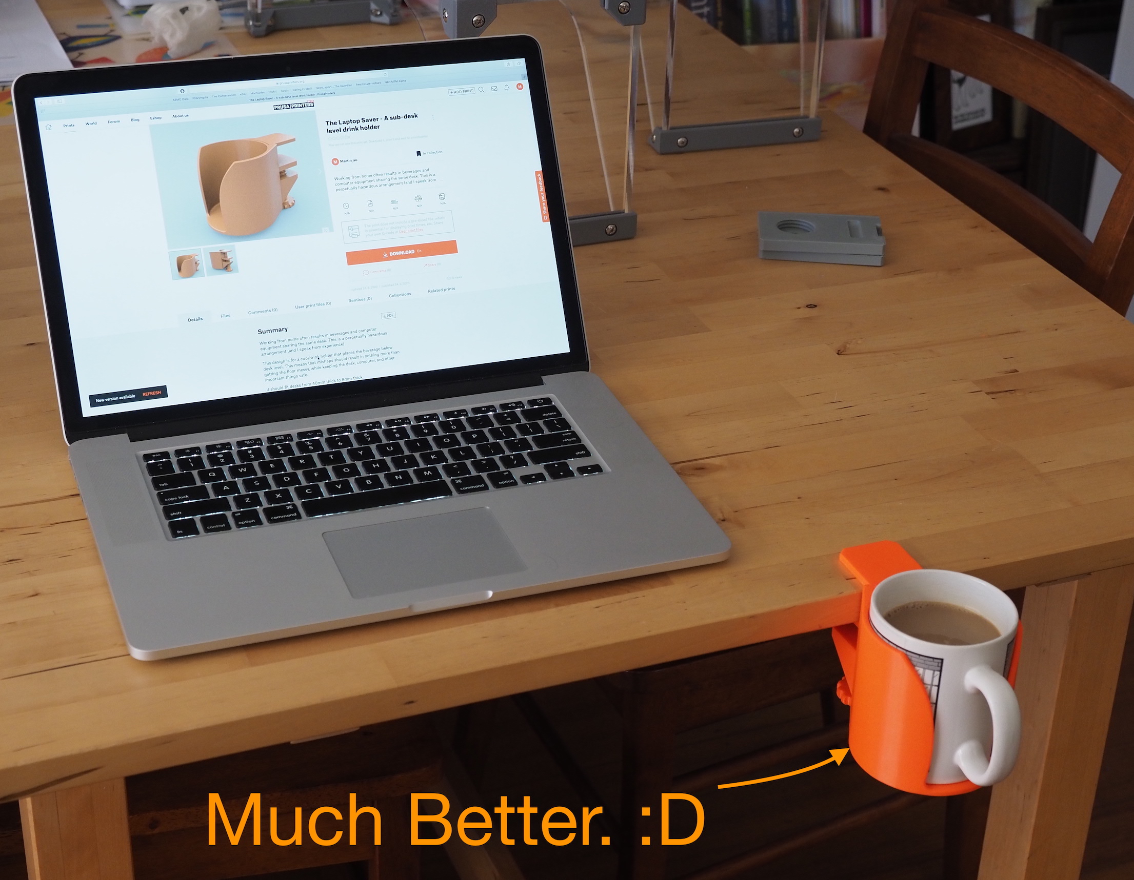 The Laptop Saver - A sub-desk level drink holder por Martin_au ...