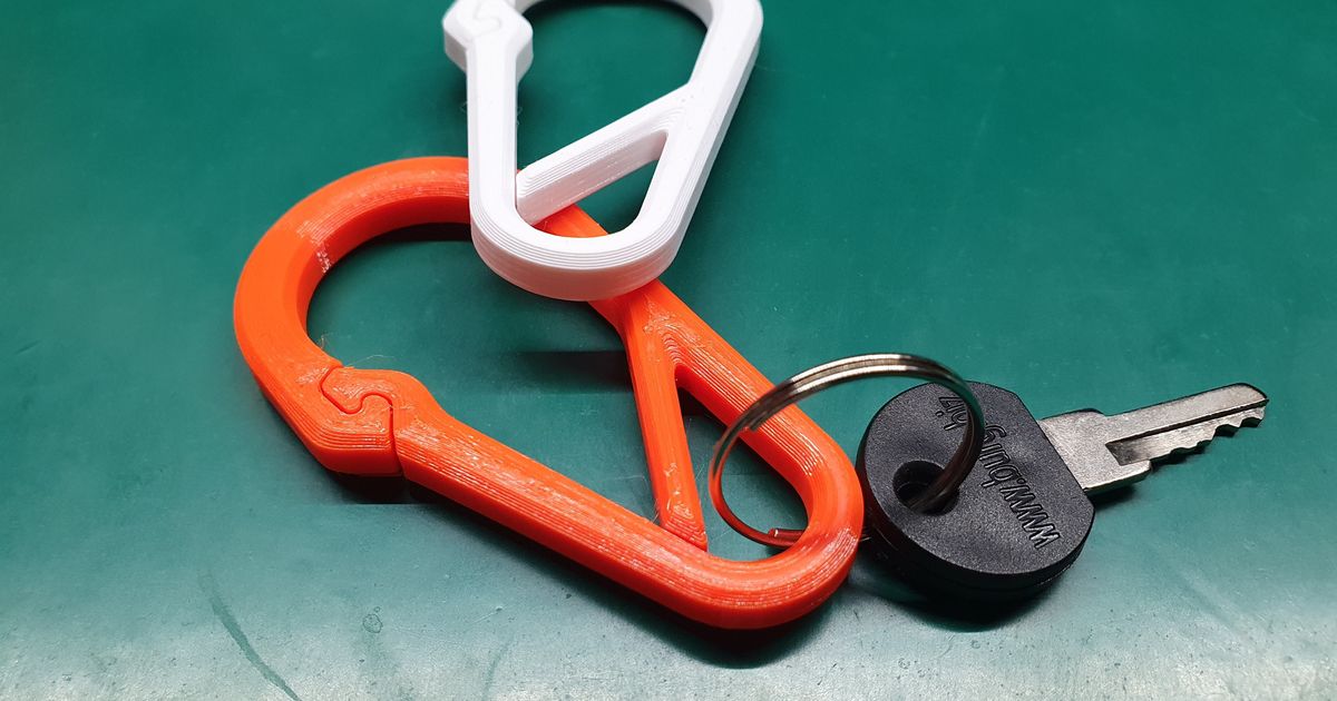 🔏 Partitioned Carabiner + lock hook by sh | Download free STL model ...