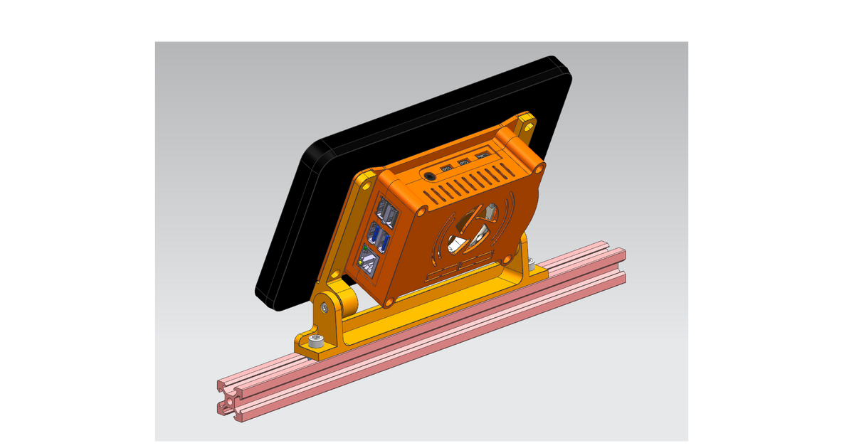 V-Slot profile 2020 mounting bracket for 7" touchscreen case by RonnyS ...